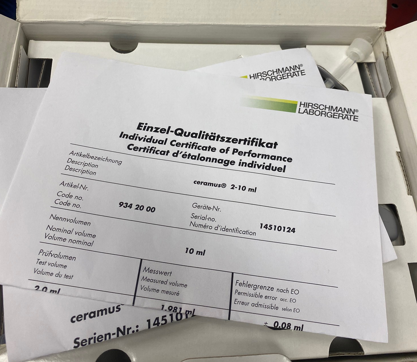 labstuff.eu - Hirschmann Ceramus 2-10 ml Dispenser NEW