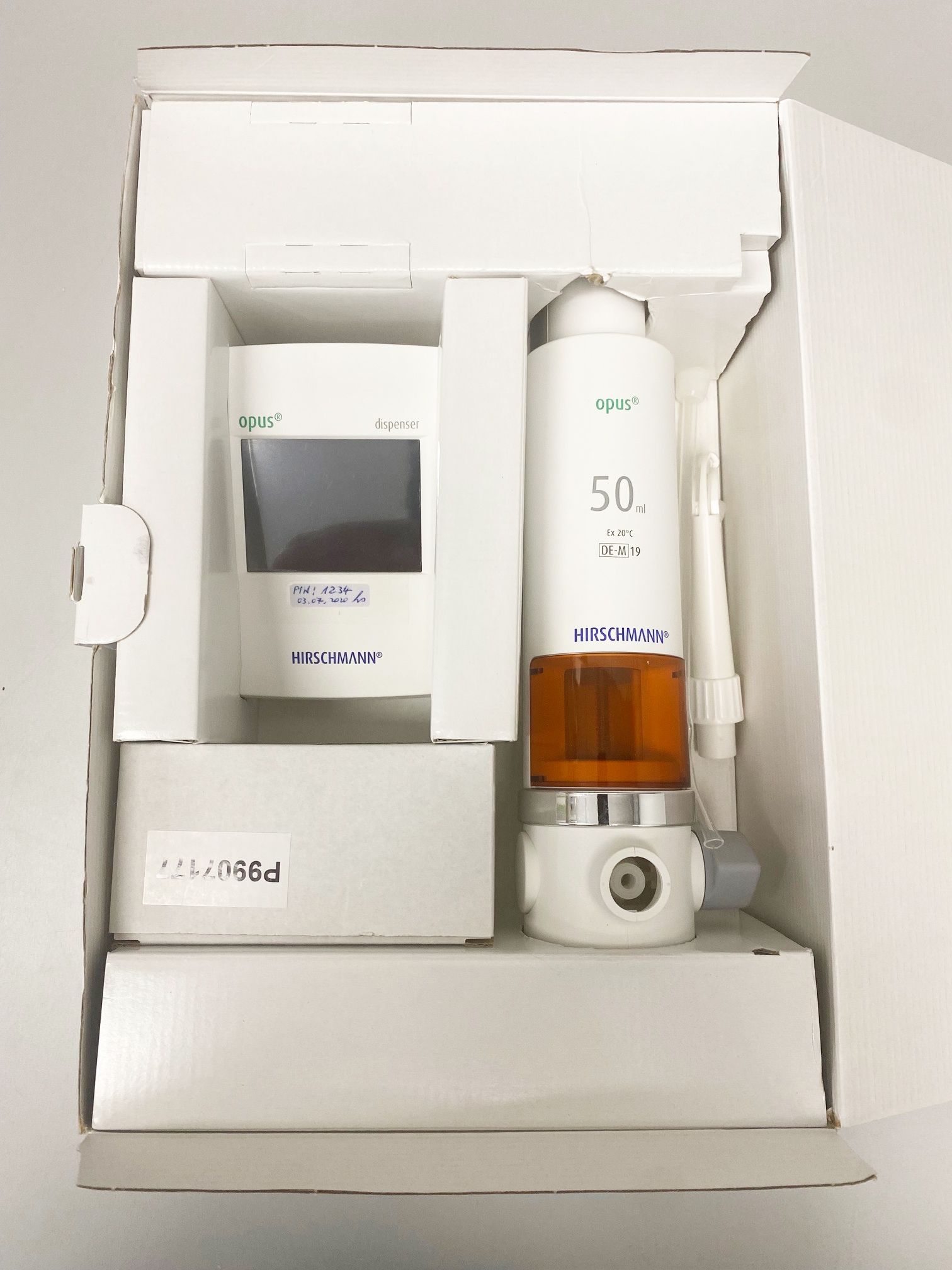 labstuff.eu - Hirschmann opus® dispenser 50ml with TFT Display Unit