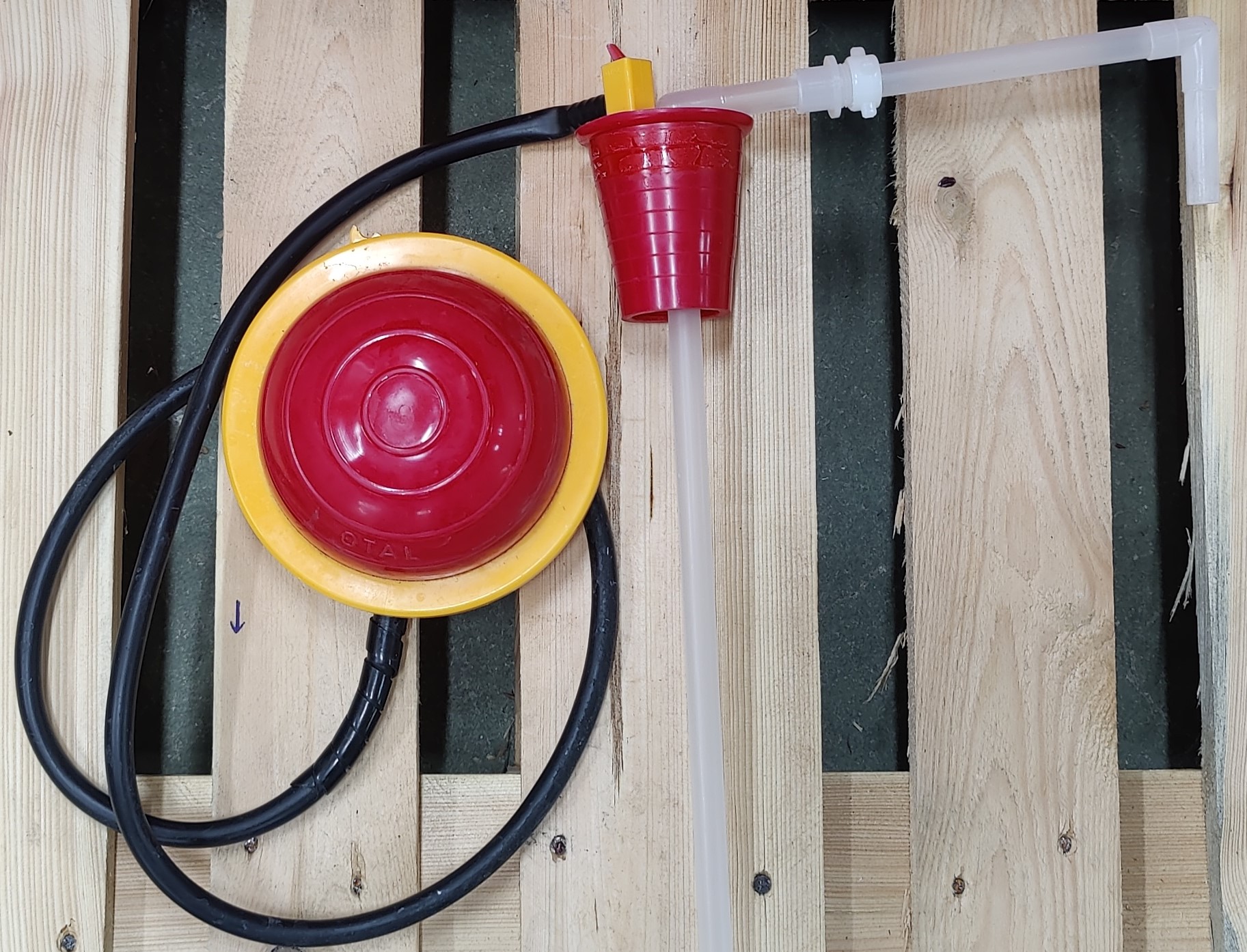 labstuff.eu - Bürkle filling pump, foot-operated, with PP outlet bend ...