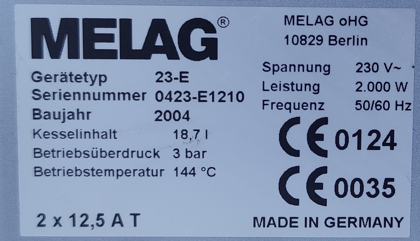 labstuff.eu - Melag Melatronic 23