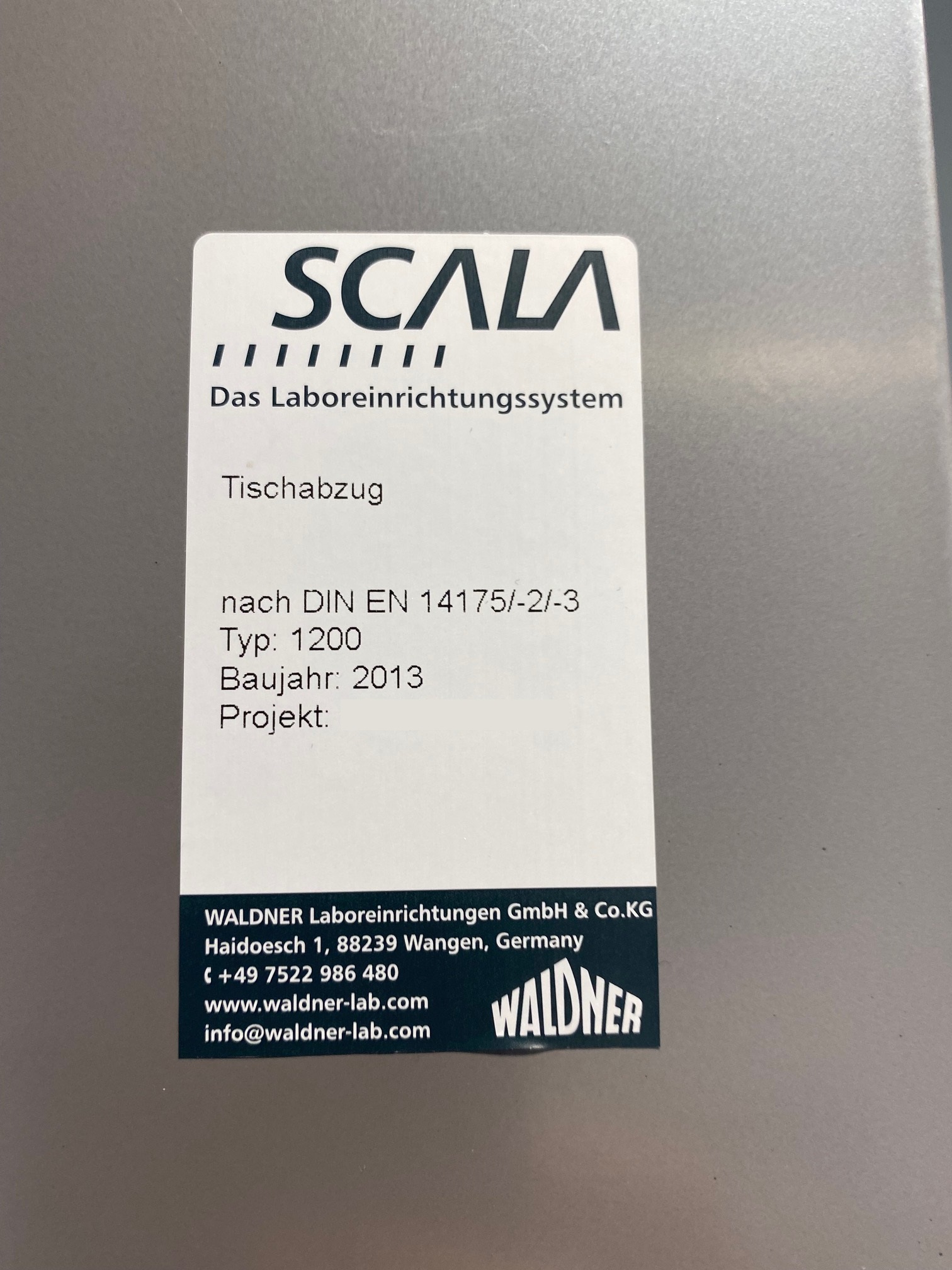 labstuff.eu - Waldner Scala Bench Mounted Fume Hood, 1200mm