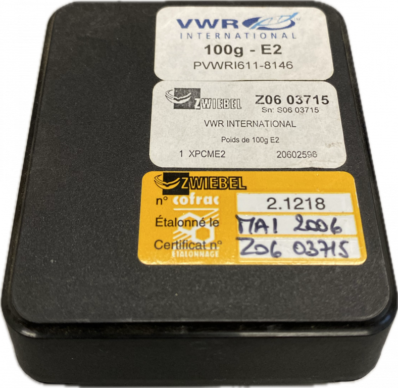 labstuff.eu - VWR 100g E2 Calibration weight (COFRAC)